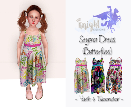 Second Life Marketplace - [KNIGHT DESIGNS] SEYONA DRESS (BUTTERFLIES ...